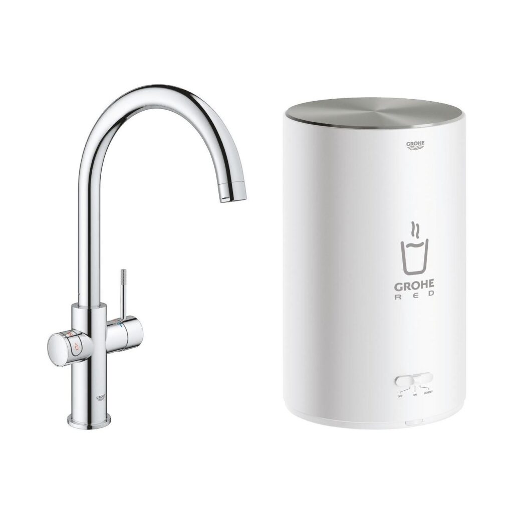 Grohe U-uitloop Supersteel L-size boiler - Kokendwaterkranen.com